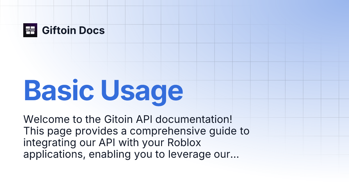 Basic Usage | Giftoin Docs